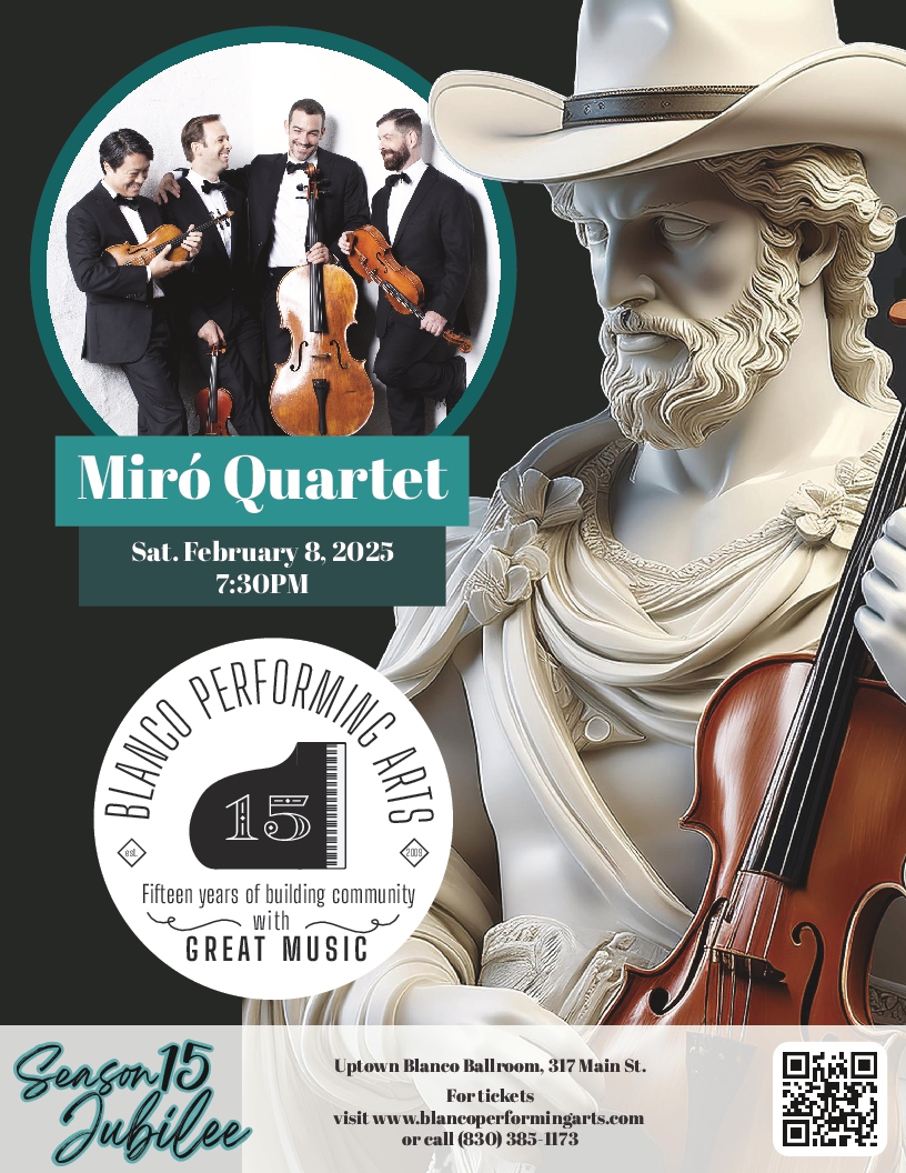Blanco Performing Arts presents MIRO Quartet - Visit Blanco